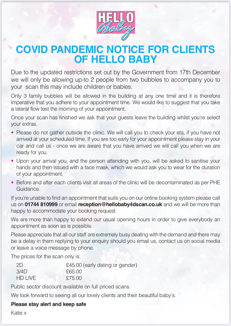 Book your baby scan - Hello Baby